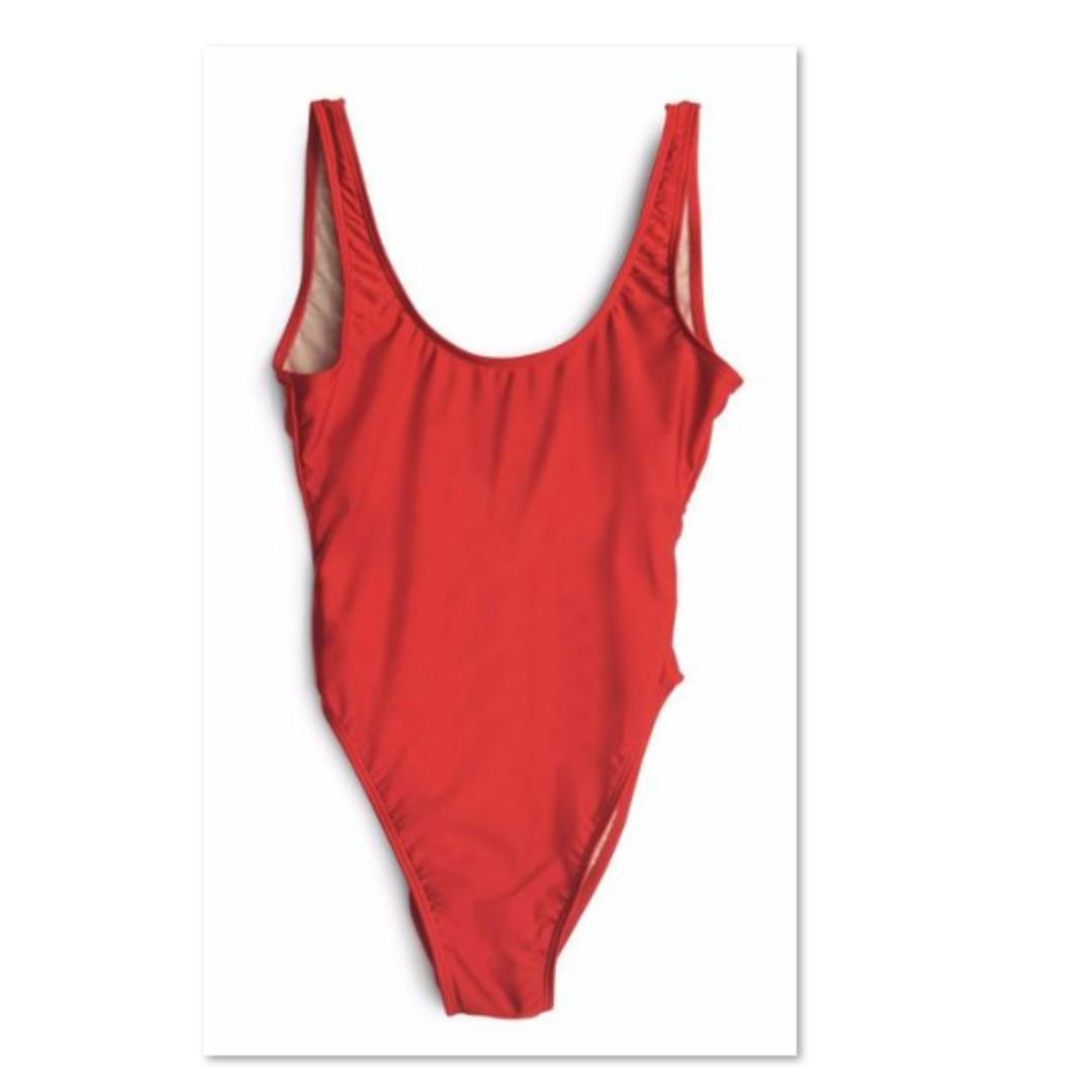 Red Baywatch One Piece Swimsuit, Women's Fashion, Swimwear, Bikinis ...