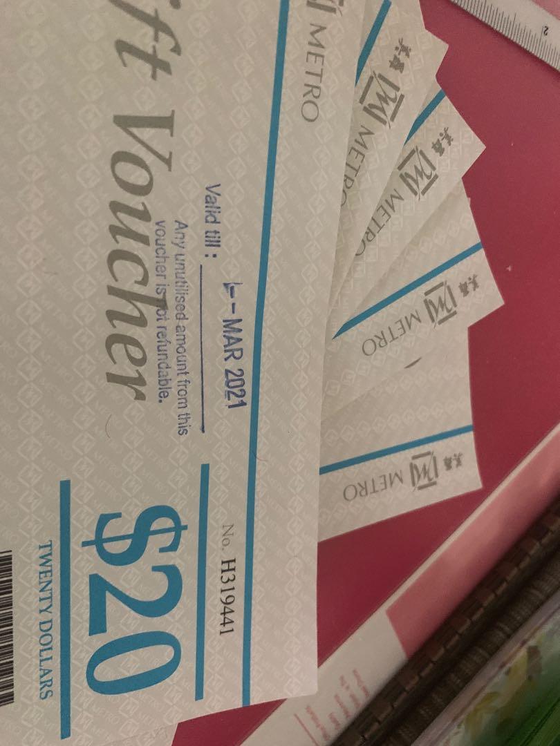 $100 Metro Voucher, Tickets & Vouchers, Vouchers on Carousell
