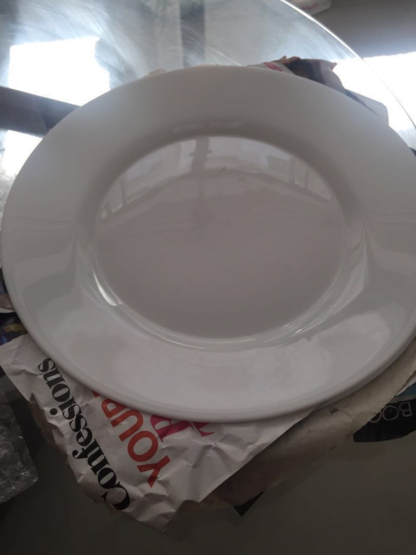 6 pcs Plain White Dinner plates (100 per pc), Furniture & Home Living ...