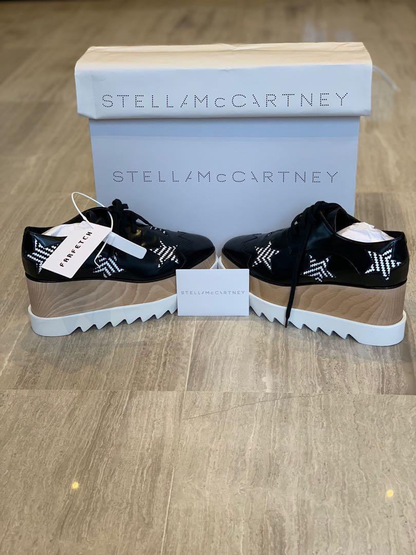 AUTHENTIC STELLA MCCARTNEY ELYSE STARS PLATFORM SHOES BL/WH SIZE 37 ...