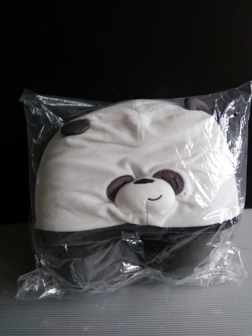 BNWT Miniso Panda Neck Pillow with Hood, Hobbies & Toys, Travel, Travel ...