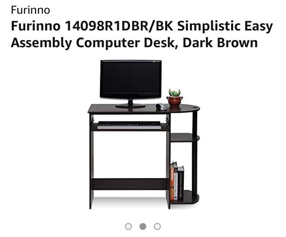 Compact computer table with pull out keyboard, Furniture & Home Living ...