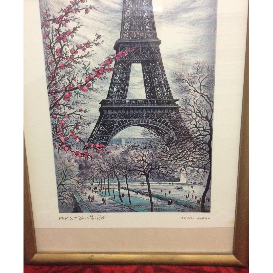 Vintage Eiffel Tower lithograph by Rafael Ortiz Alfau, 興趣及遊戲, 手作＆自家設計 ...