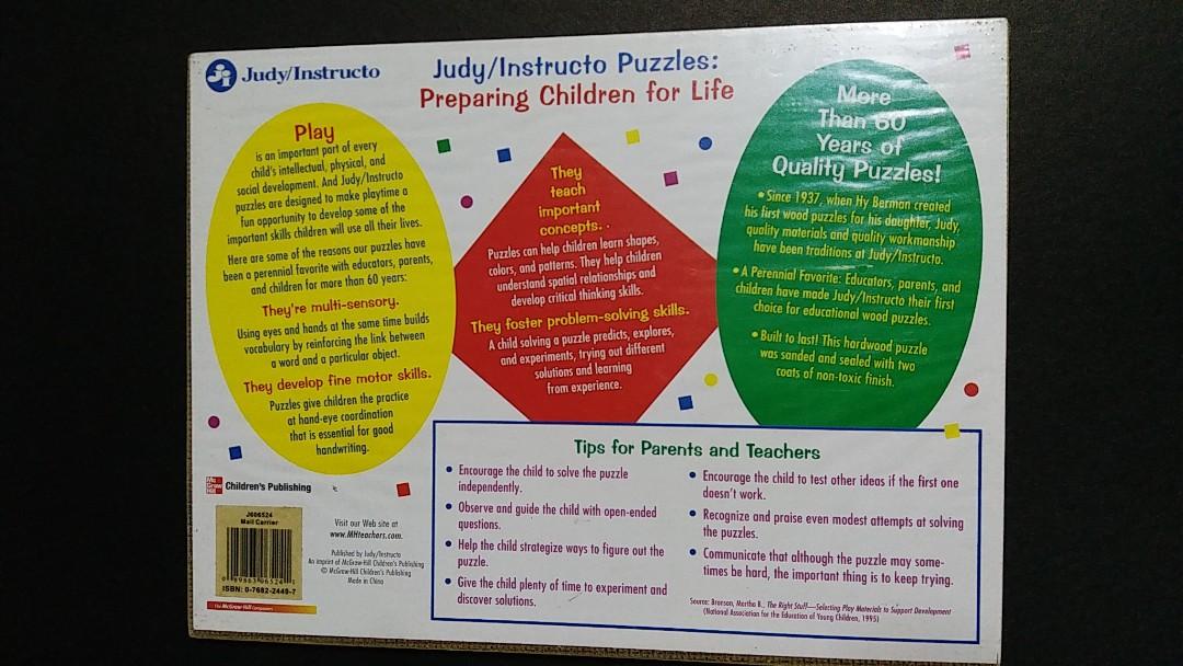 Judy instructo wooden puzzle 1990, Hobbies & Toys, Toys & Games on ...