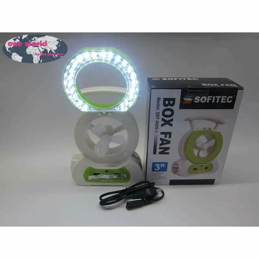 Mini box fan with LEDlamp and flashLight, Furniture & Home Living ...