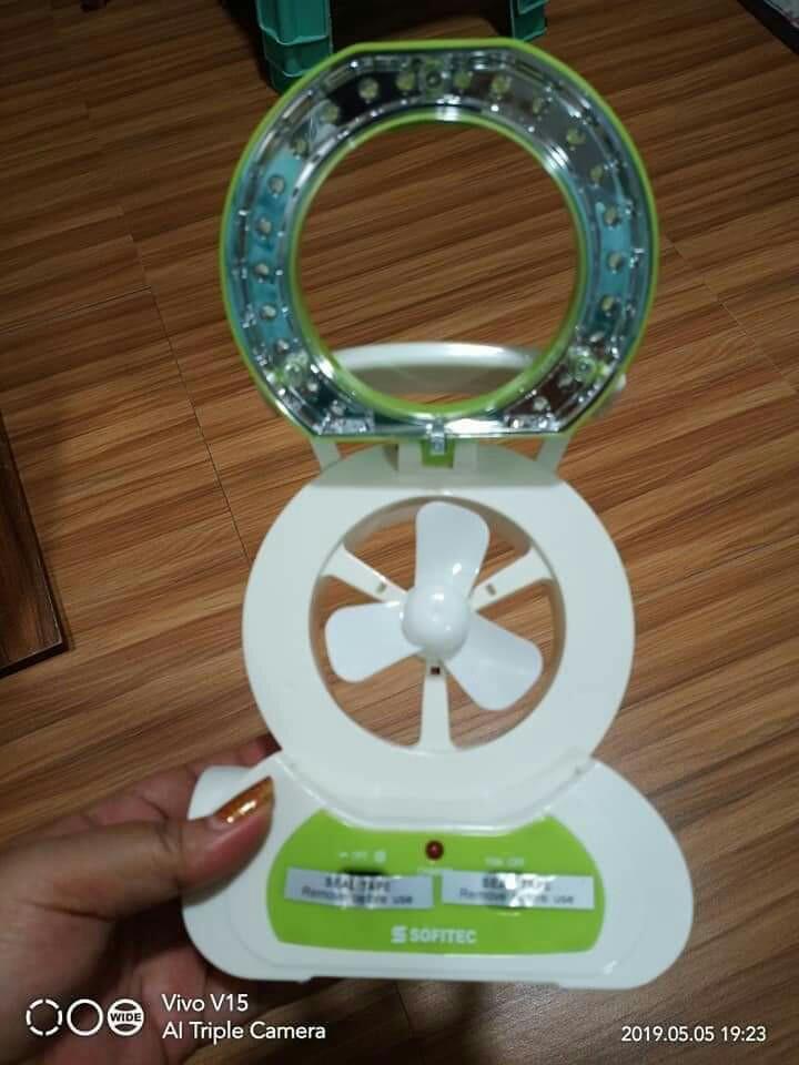 Mini box fan with LEDlamp and flashLight, Furniture & Home Living ...