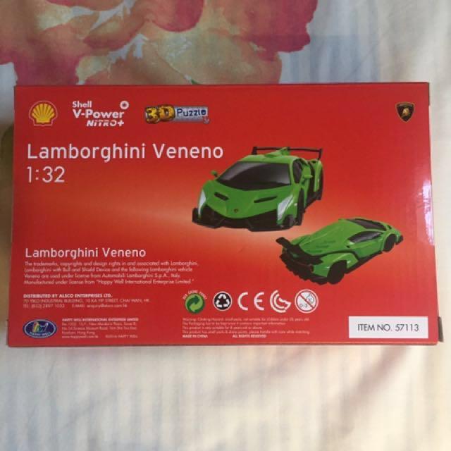 Shell V-Power NITRO 1:32 Lamborghini Veneno 3D Puzzle, 興趣及遊戲, 玩具 & 遊戲類 ...