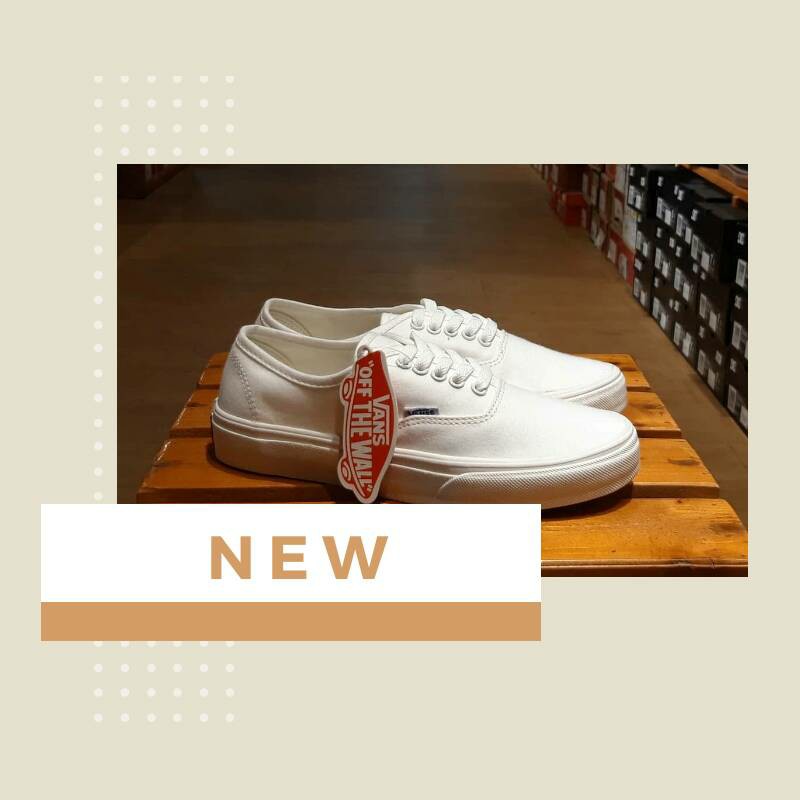 VANS AUTHENTIC OG WHITE IVORY, Fesyen Pria, Sepatu , Sneakers di Carousell