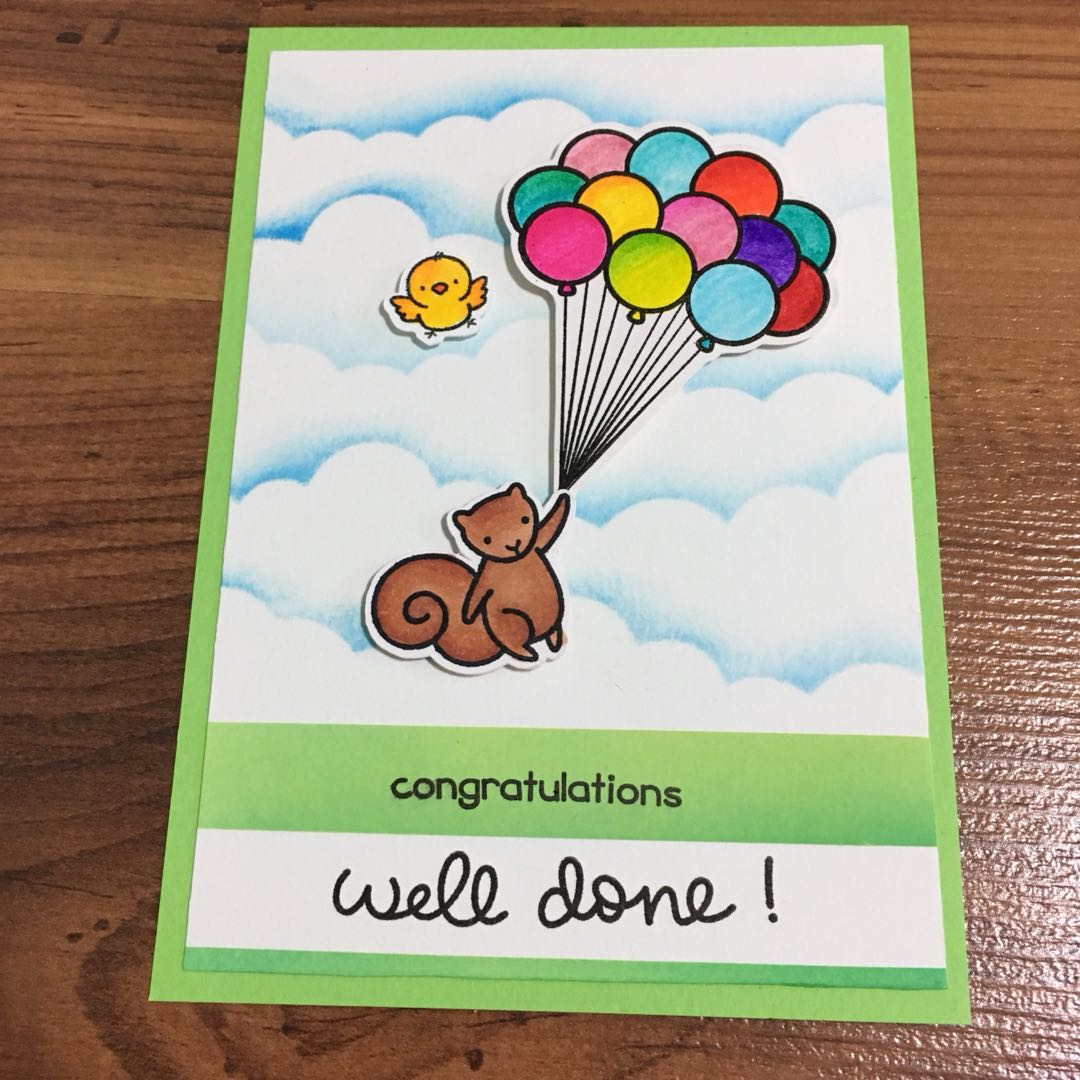 Handmade Congratulatory card (Congratulations and well done - squirrel ...
