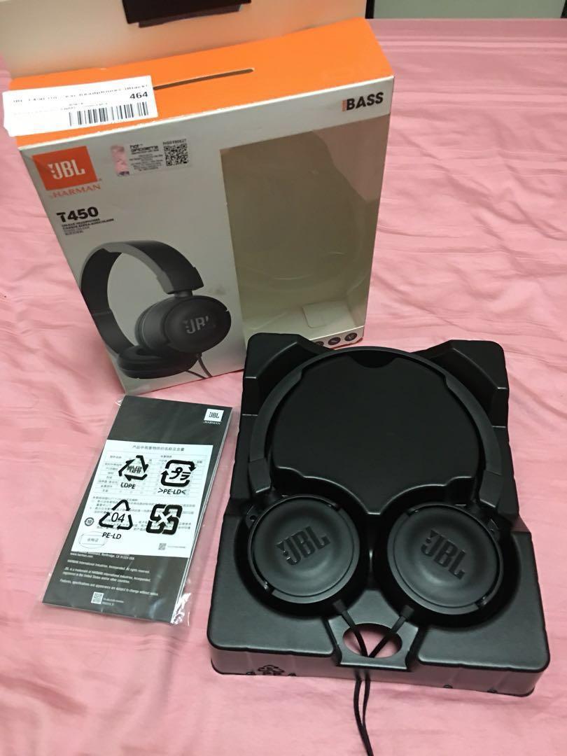 JBL T450 On-ear headphone (black), Audio, Headphones & Headsets on ...