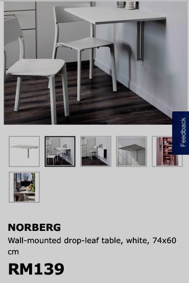 Ikea Norberg Wall Mounted Drop Leaf Table – Wall Design Ideas