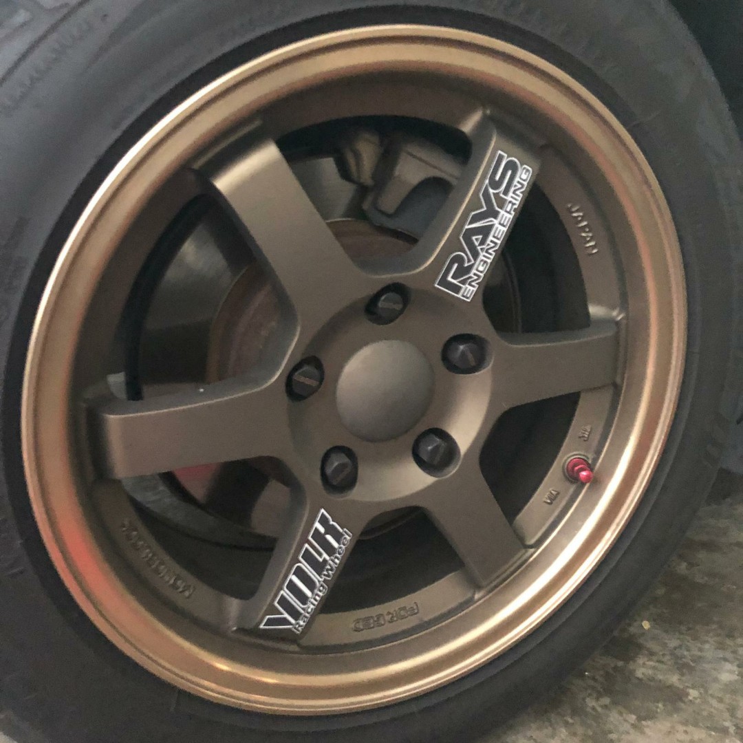 Volk Rays TE37 New 7jj +35 15", Car Accessories, Tyres & Rims on Carousell