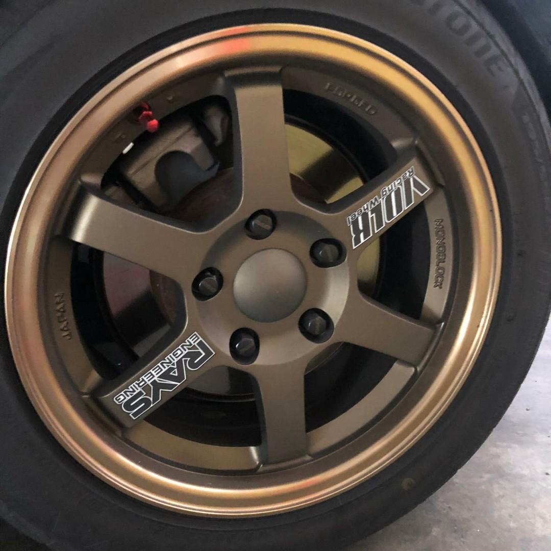 Volk Rays TE37 New 7jj +35 15", Car Accessories, Tyres & Rims on Carousell