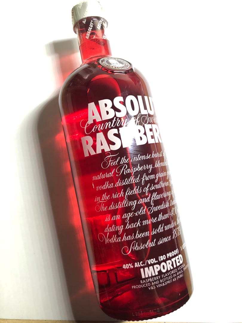 Absolut Vodka 1L - Raspberry, Food & Drinks, Alcoholic Beverages on ...