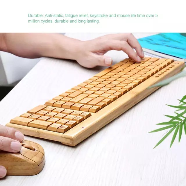 Bamboo wood wireless keyboard and mouse, Computers & Tech, Parts ...
