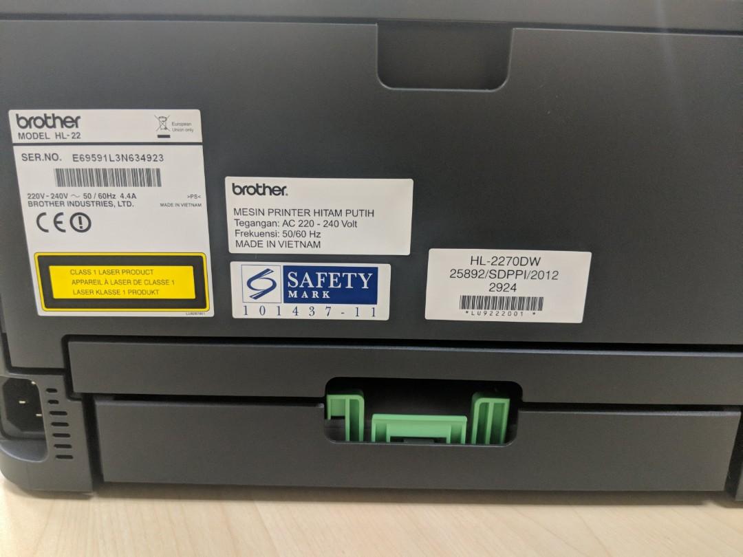 Brother HL-22 70DW Monochrome wireless Printer, Computers & Tech ...