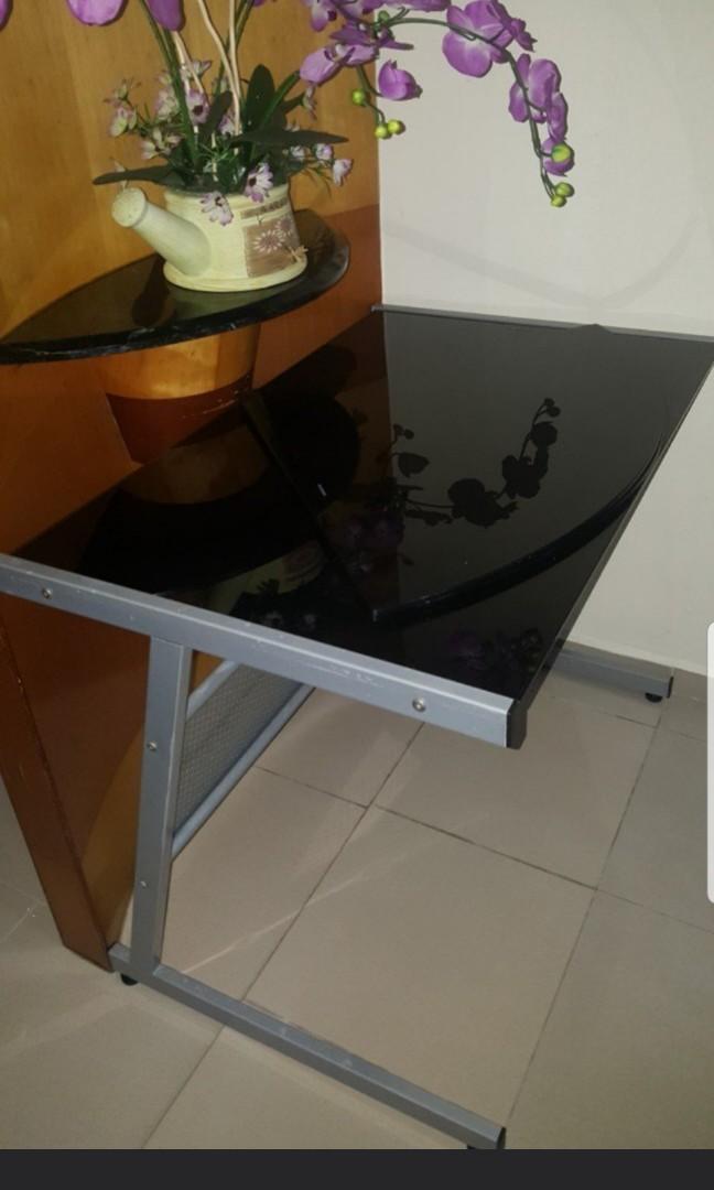 Glass Study Table, Furniture & Home Living, Furniture, Tables & Sets on ...