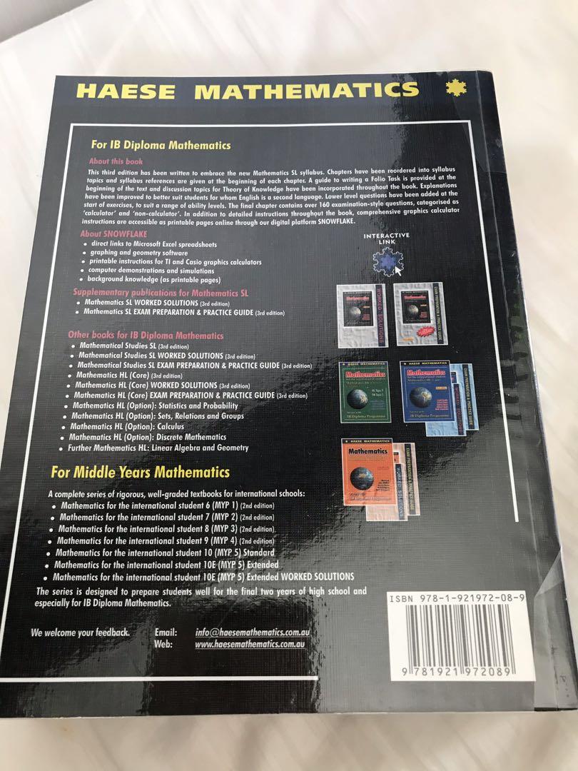 Haese Mathematics IB SL 3rd Edition, Hobbies & Toys, Books & Magazines ...