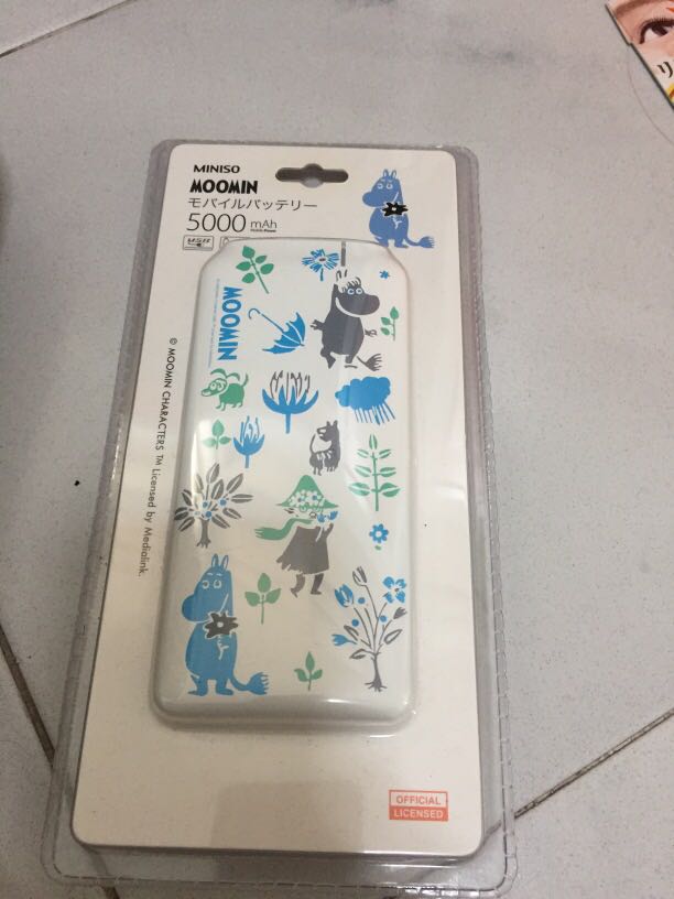 Miniso Moomin character 5000mAh power bank, Mobile Phones & Gadgets ...