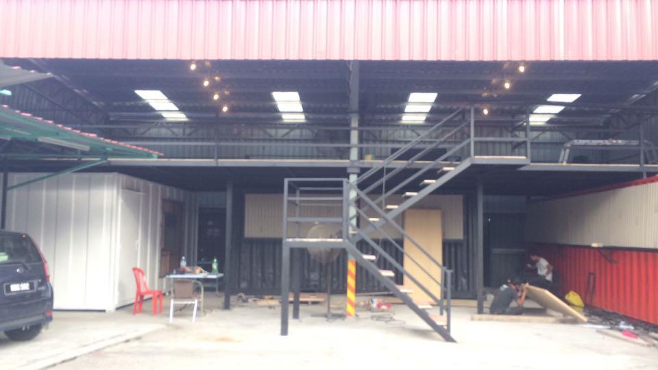 Platform loteng ubahsuai kontena kerja besi dan kerja kayu, Furniture ...