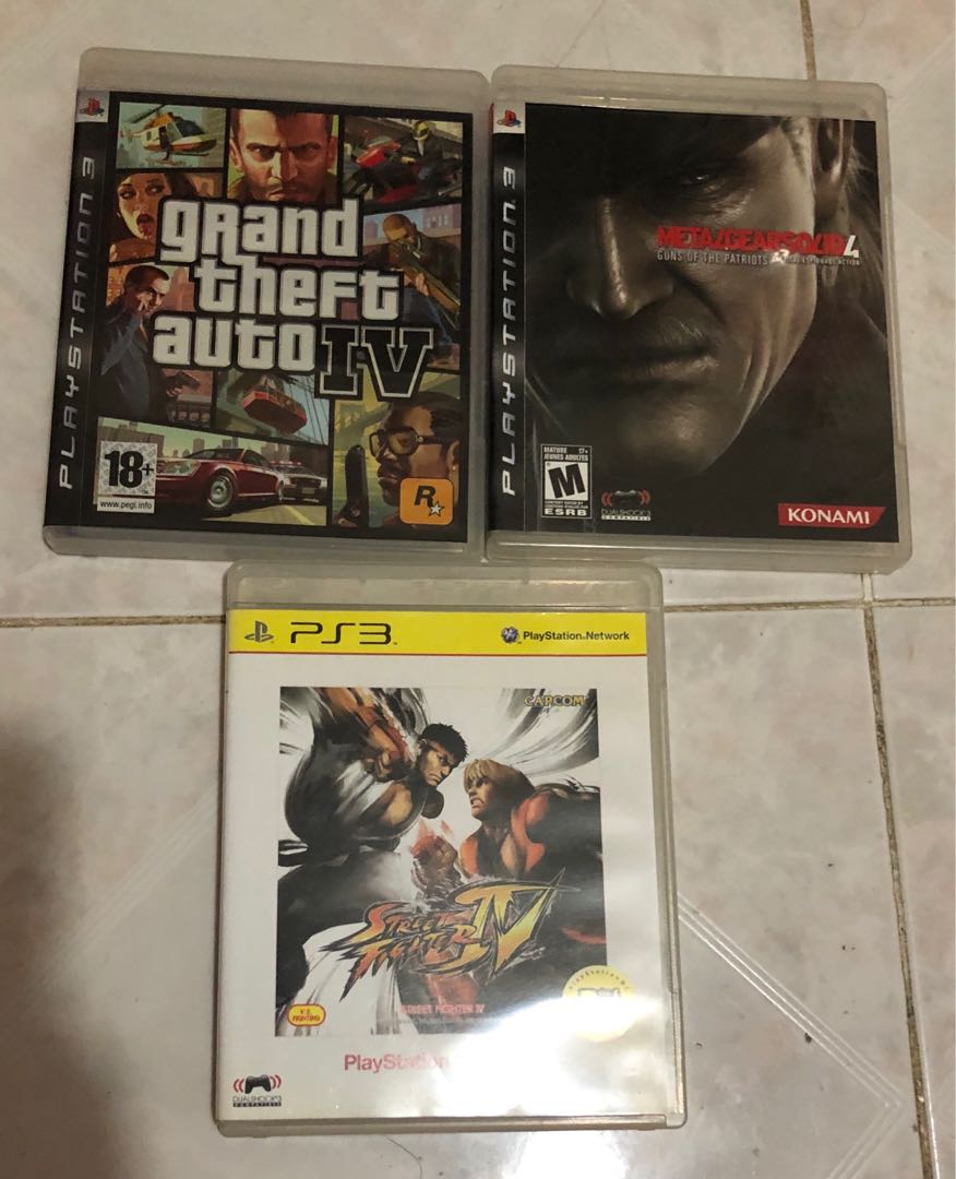 PS3 Games Grand Theft Auto IV GTA4 Street Fighter IV Metal Gear Solid 4 ...