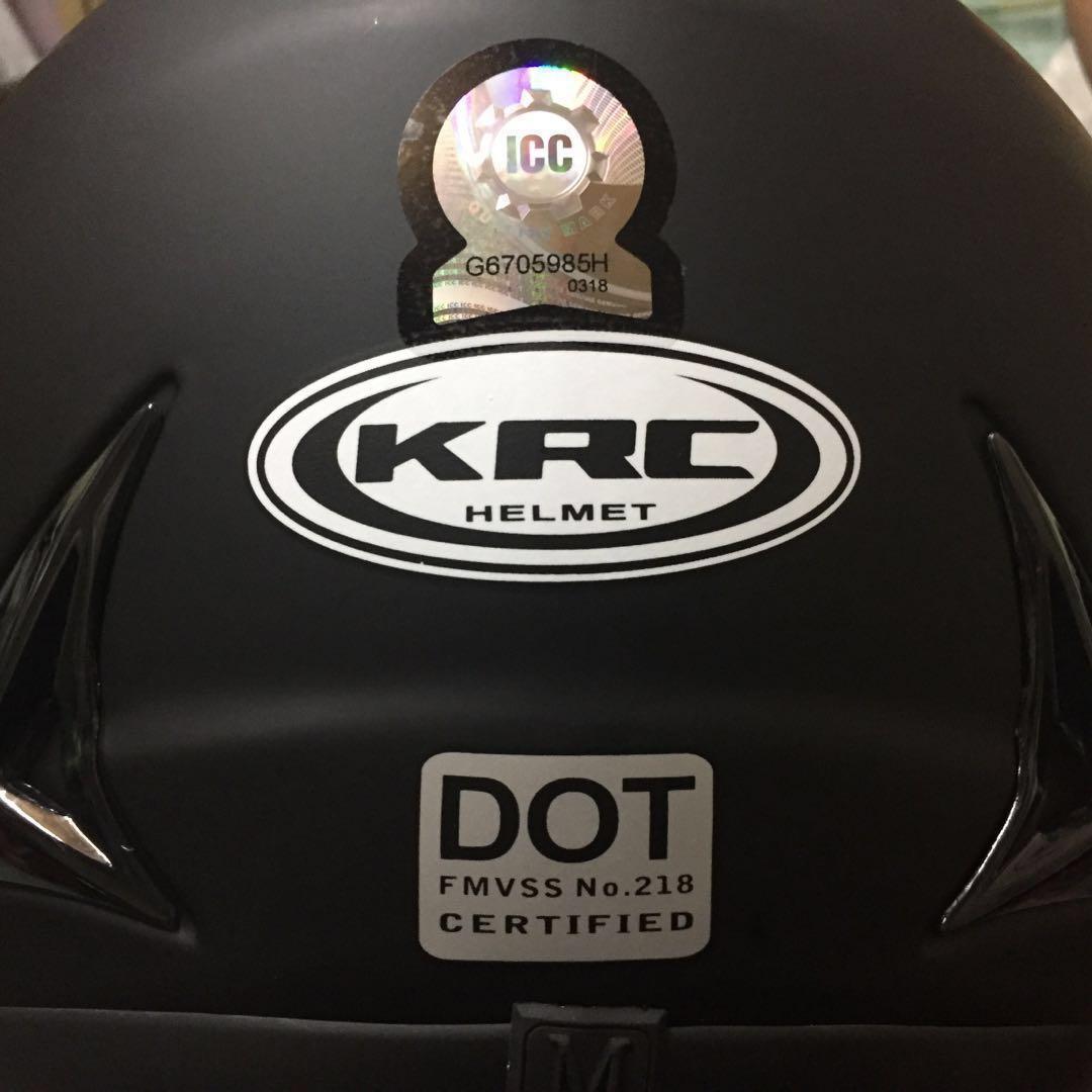 Rush! KRC Helmet Full Face Matte Black MEDIUM, Car Parts & Accessories ...