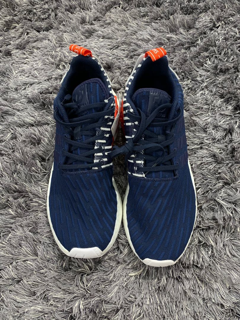 Adidas NMD R2 Blue/White, Men's Fashion, Footwear, Sneakers on Carousell