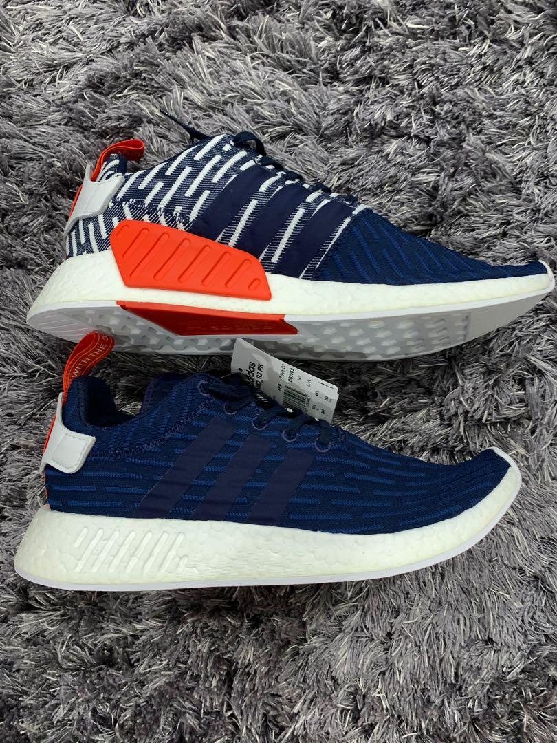 Adidas NMD R2 Blue/White, Men's Fashion, Footwear, Sneakers on Carousell
