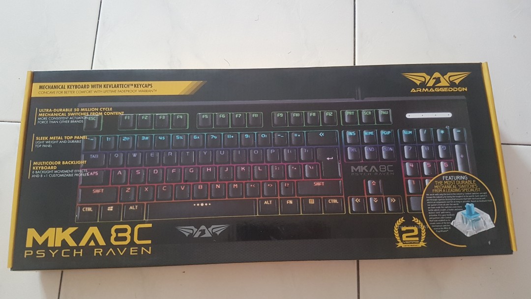 Armaggeddon MKA8C psych raven mechanical keyboard, Computers & Tech ...