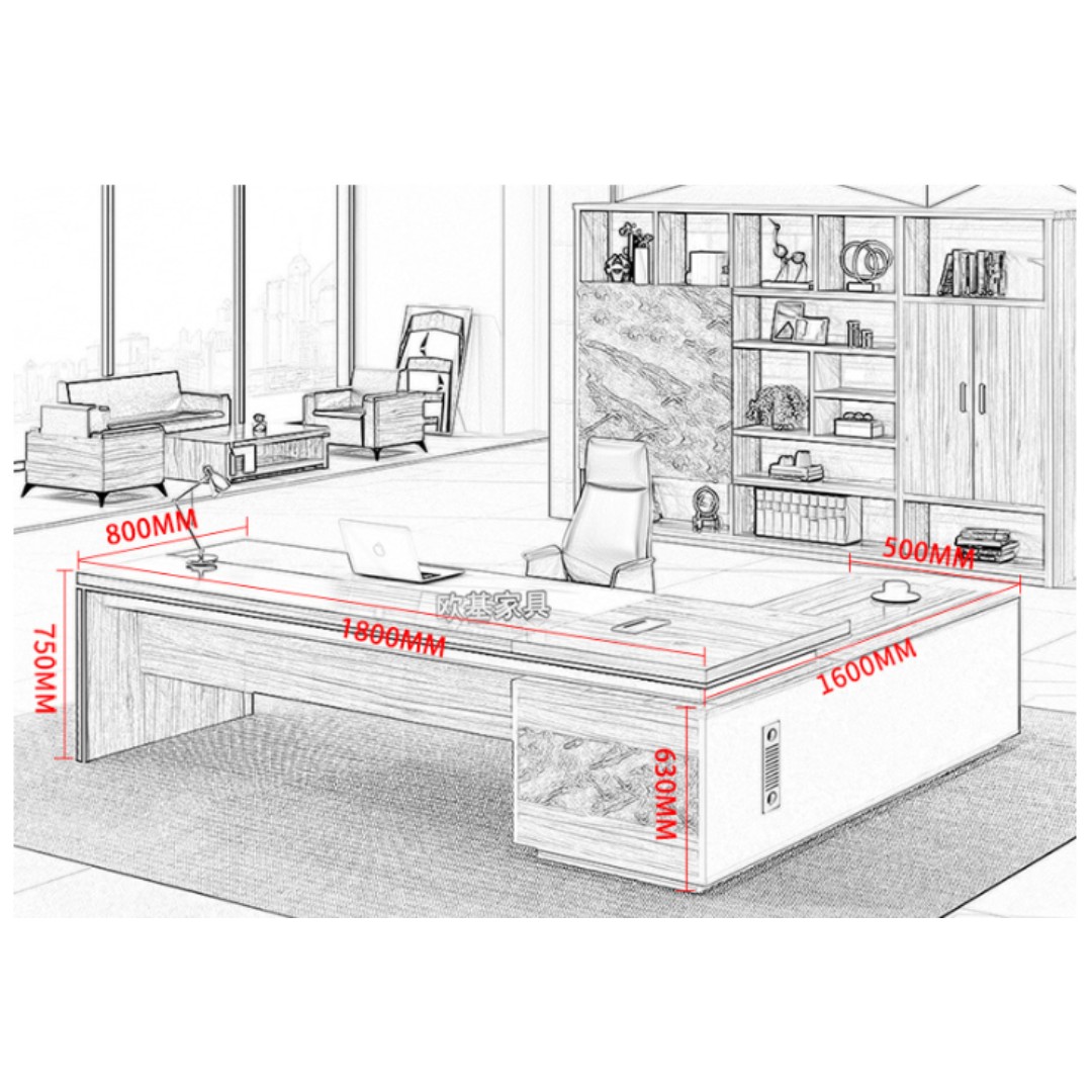 Boss director manager table L Shape office DESK ikea, Furniture & Home ...