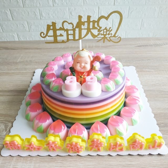 Longevity Peaches Pull Money Rainbow Agar Agar cake, Food & Drinks ...