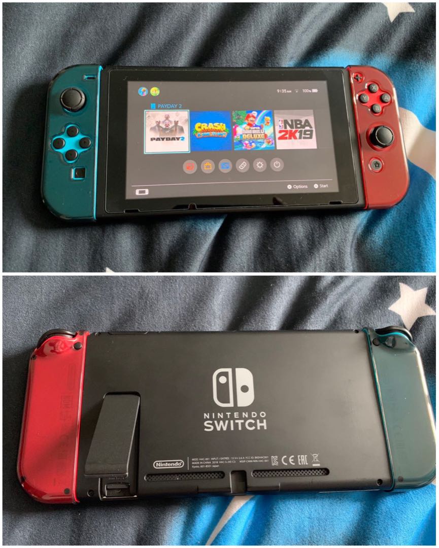 Nintendo Switch (Complete set + 4 games), Video Gaming, Video Games ...