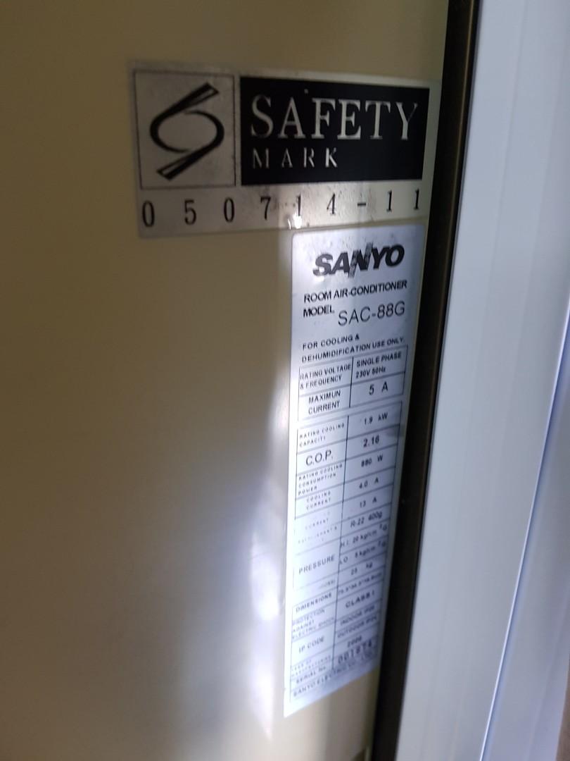 Sanyo Window unit aircon SAC-88G, TV & Home Appliances, Air Conditioners & Heating on Carousell