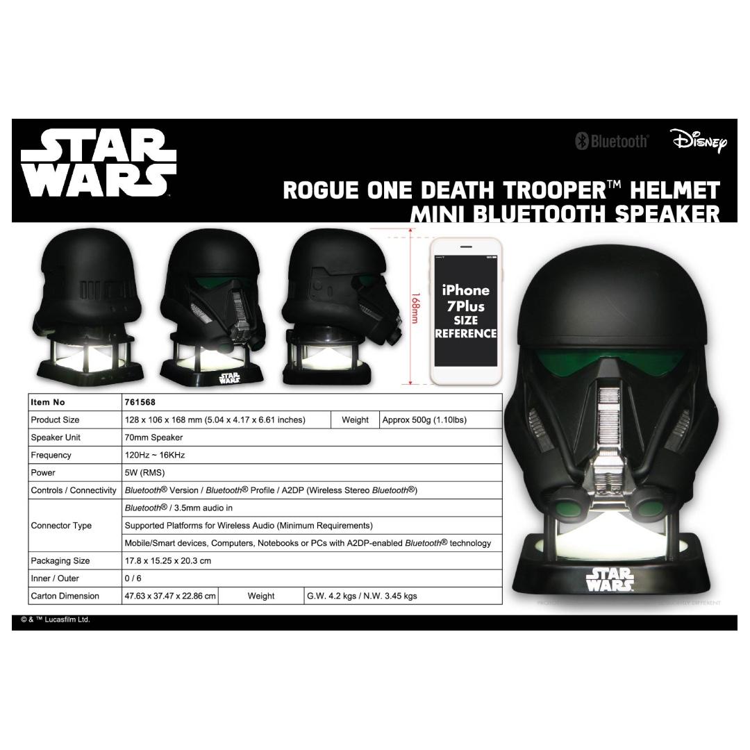 Starwars Rogue One Death Trooper Mini Bluetooth Speaker, Hobbies & Toys ...
