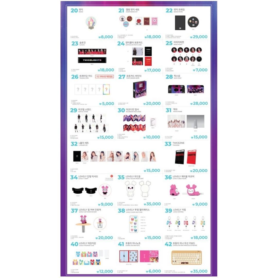 TWICE World Tour 2019 TWICELIGHTS In Seoul Official Merchandise Goods ...