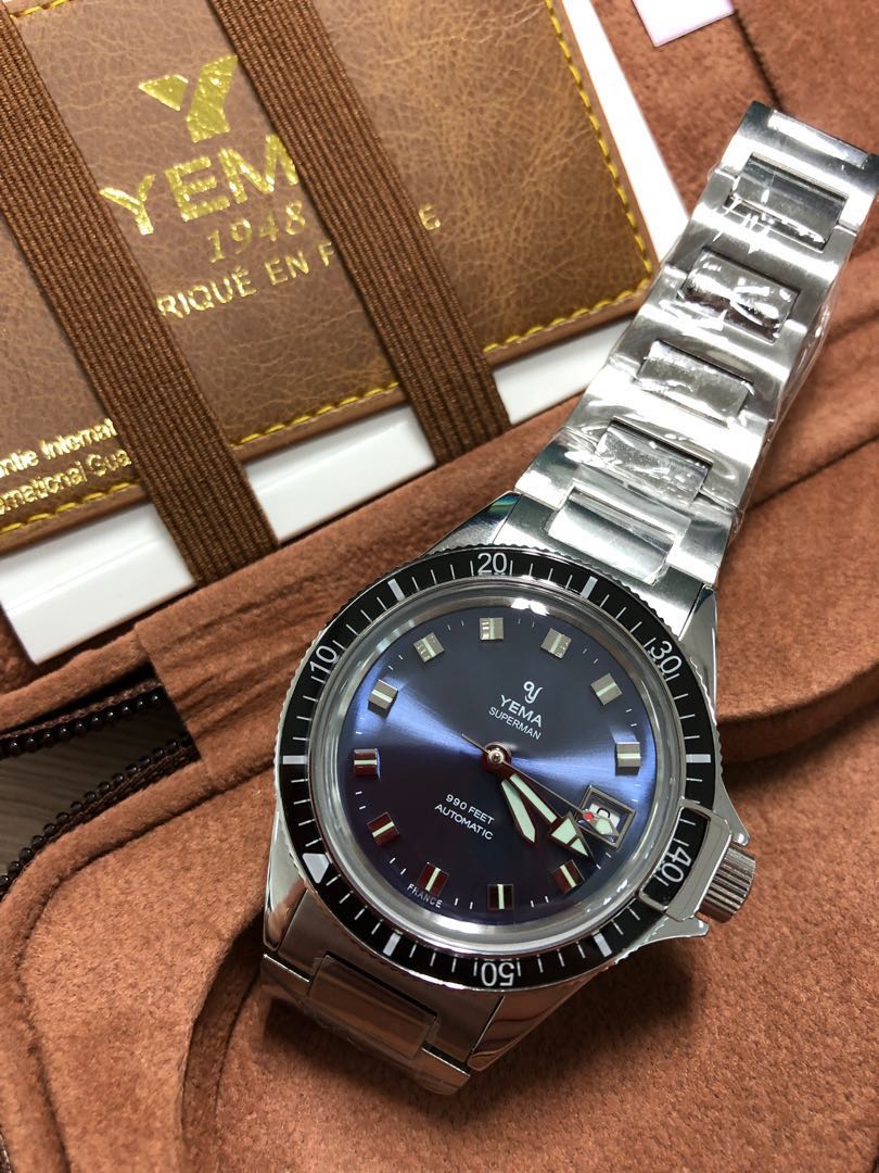 Yema Superman Heritage Blue, Luxury, Watches on Carousell