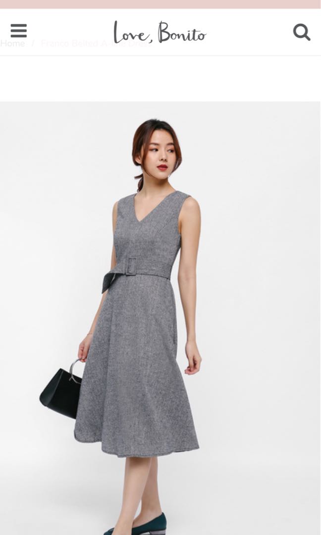 Love Bonito Franco Belted A-line dress in S, Women's Fashion, Tops ...