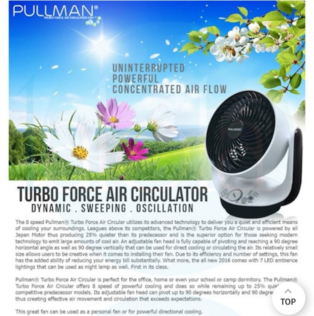 **PULLMAN** Air Circulator Fan Turbo Force c/w Remote Control ...