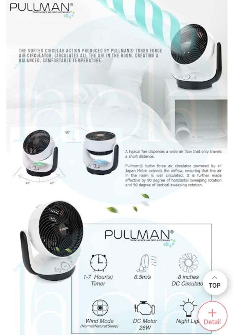 **PULLMAN** Air Circulator Fan Turbo Force c/w Remote Control ...