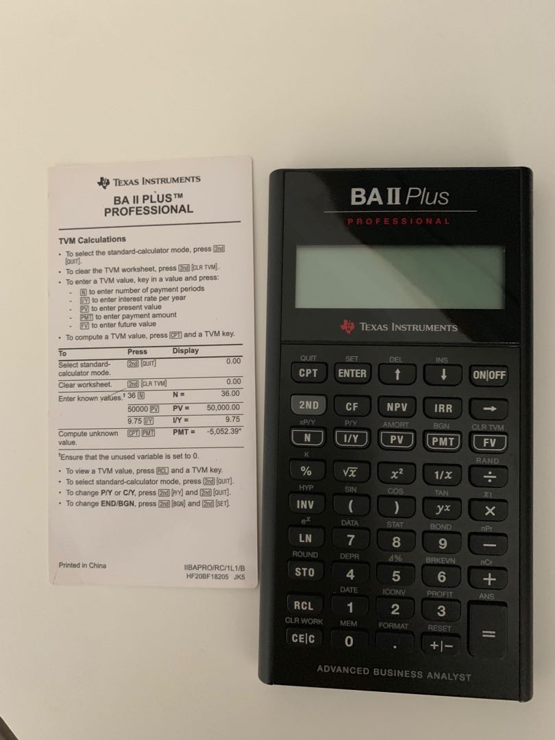 Texas BA2 plus professional calculator, Computers & Tech, Office ...