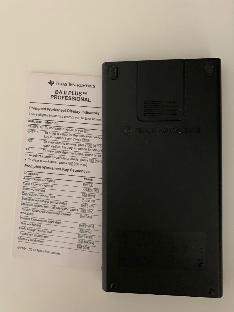 Texas BA2 plus professional calculator, Computers & Tech, Office ...