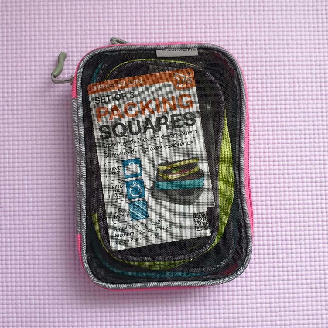 Travelon Set Of 3 Packing Squares Cube Pouches With See Through Mesh ...