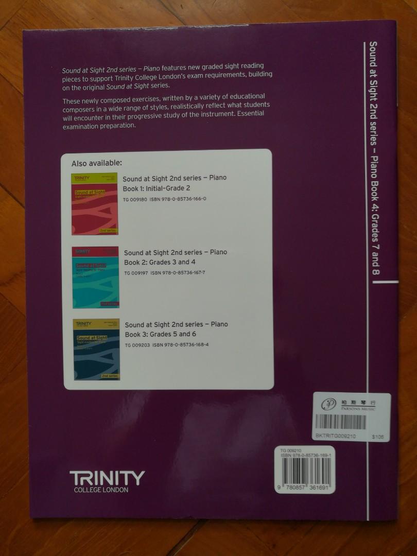 琴書：TRINITY Sound at sight B4 G7.8, 興趣及遊戲, 書本 & 文具, 書本及雜誌 - 補充練習 - Carousell
