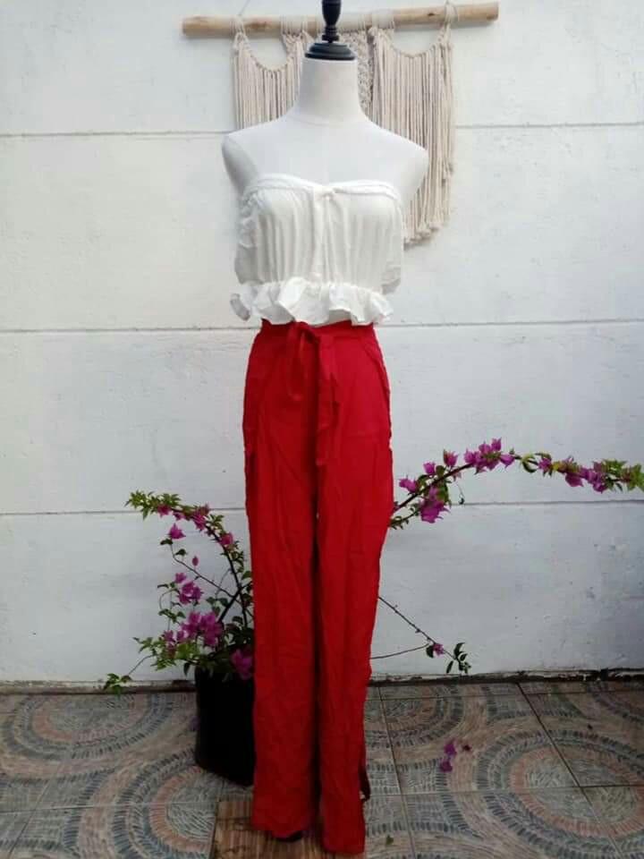 Tube and Cullotes Square Pants Terni Coordinates, Women's Fashion ...