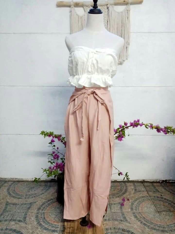 Tube and Cullotes Square Pants Terni Coordinates, Women's Fashion ...