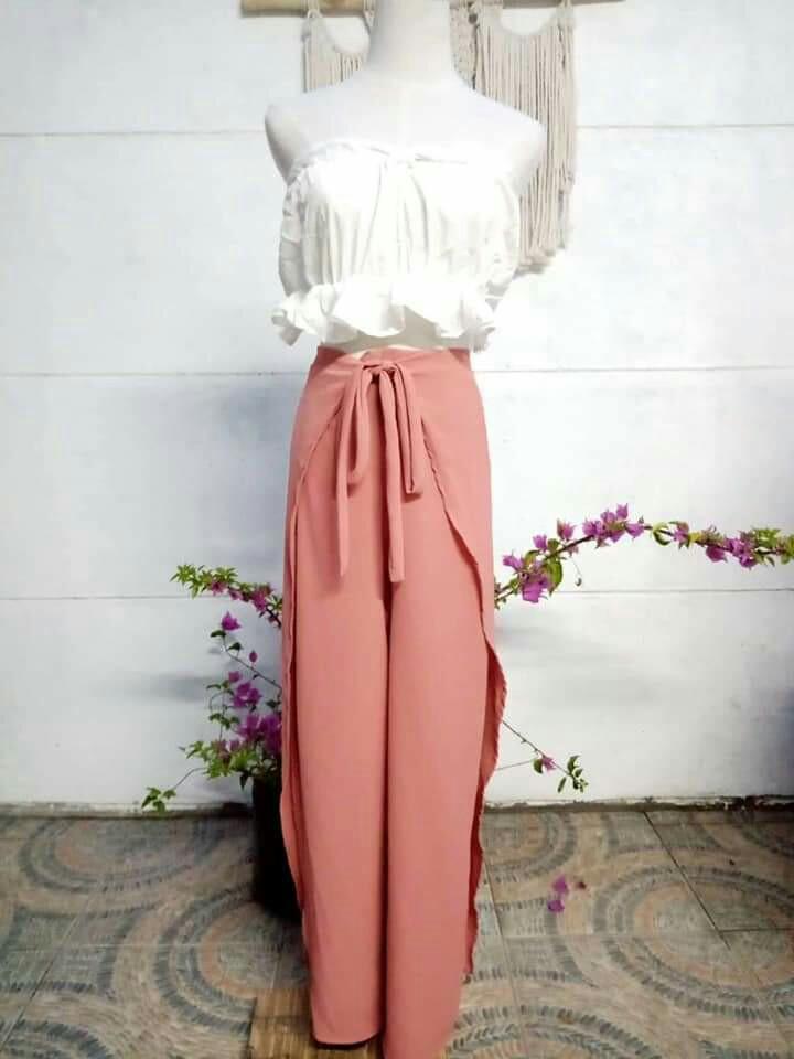 Tube and Cullotes Square Pants Terni Coordinates, Women's Fashion ...