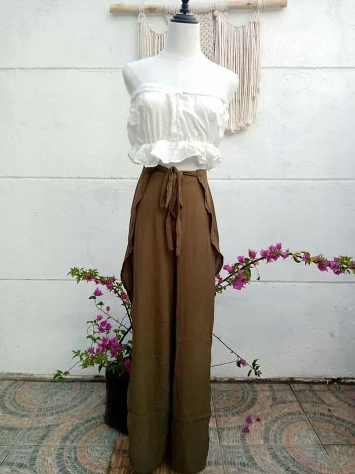 Tube and Cullotes Square Pants Terni Coordinates, Women's Fashion ...