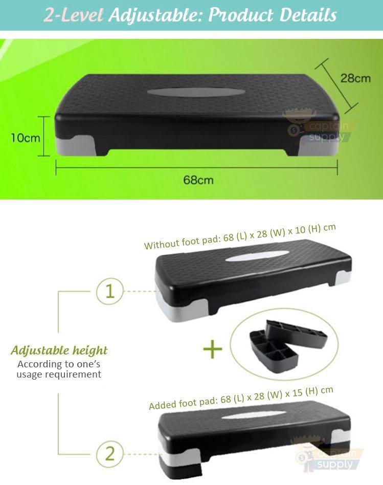 2-Level / 3-Level Aerobic Step Board, Sports Equipment, Exercise ...