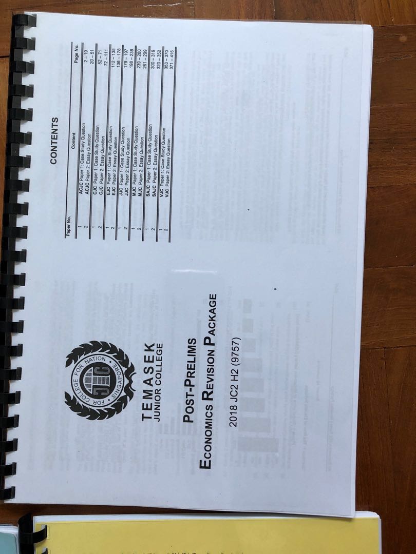 A levels H2 Economics Revision Package -> Set of 3, Books & Stationery ...