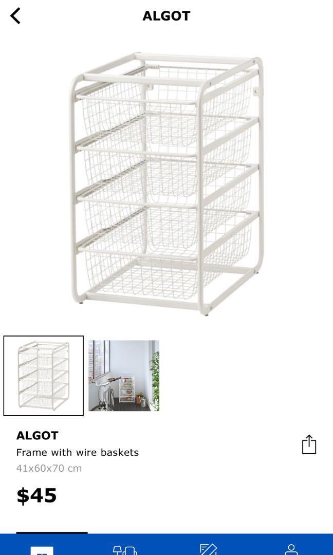 IKEA Wire Basket Drawers (ALGOT), Furniture & Home Living, Home ...